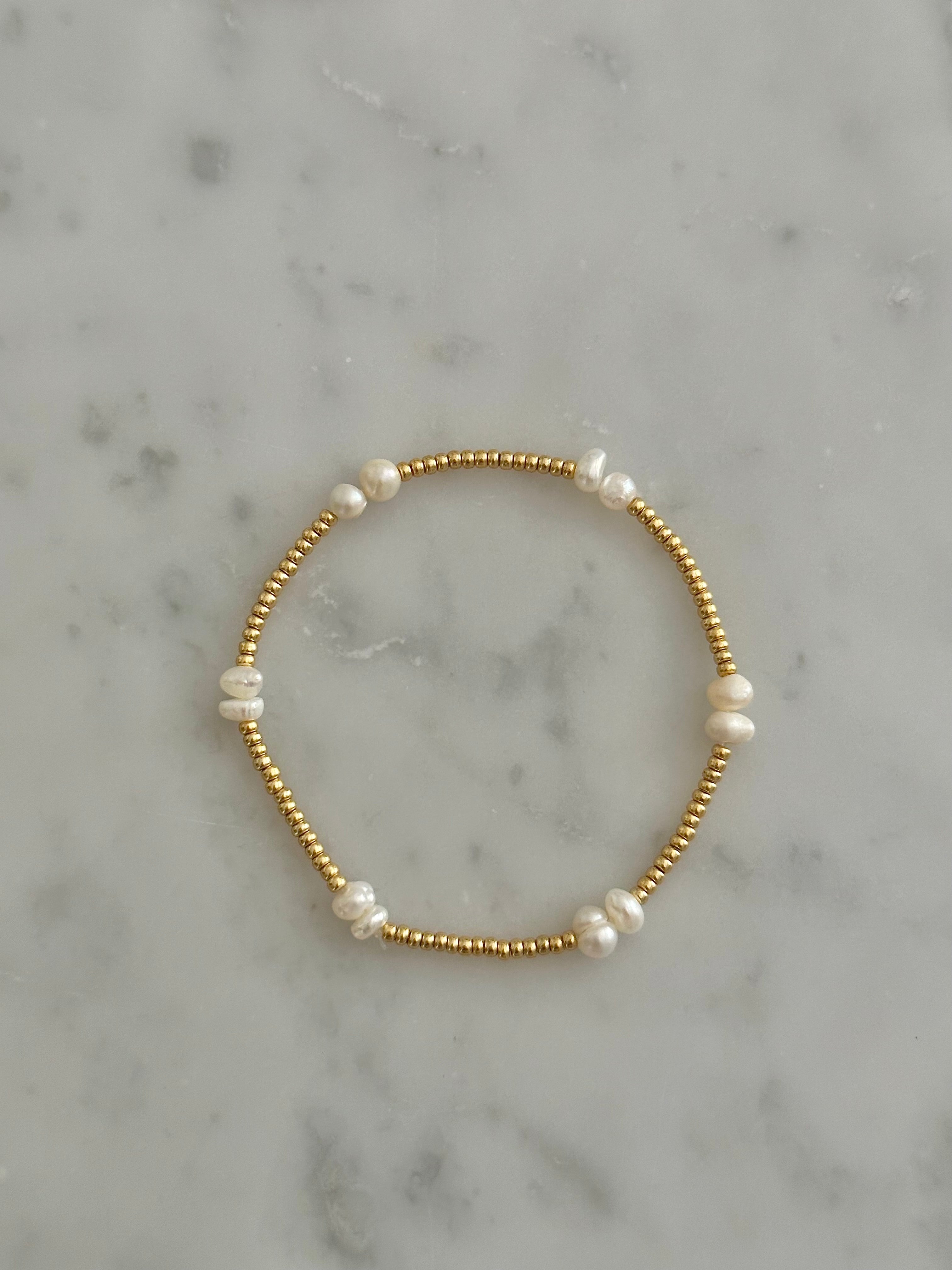 gold stacking bracelets – ivory moon